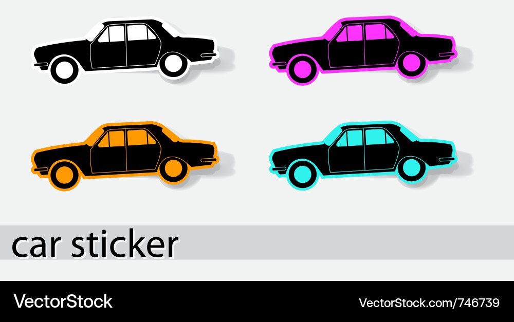 Car stiker icons Royalty Free Vector Image - VectorStock