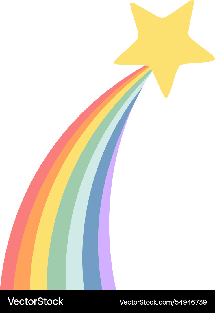 Colorful rainbow forming a shooting star trail Vector Image