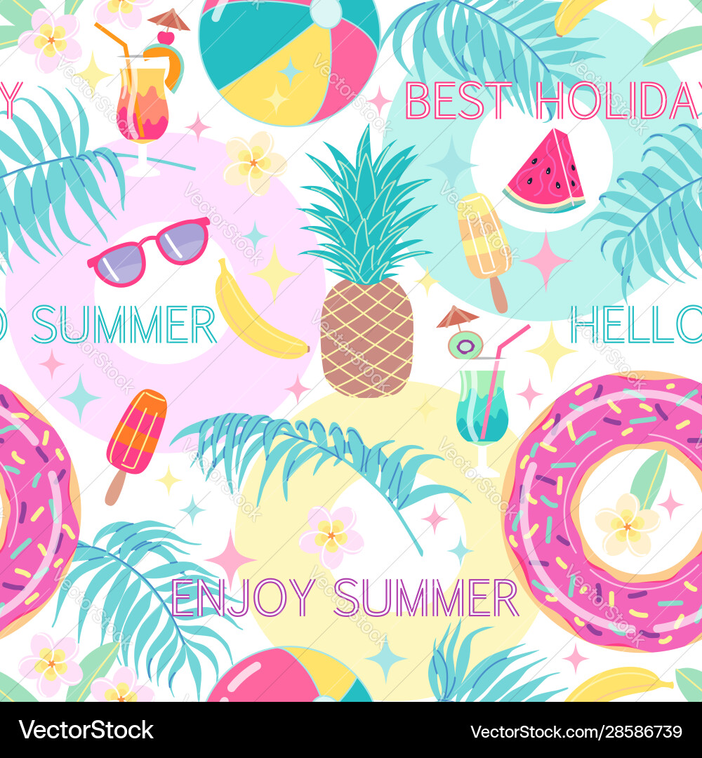 Colorful summetime seamless pattern Royalty Free Vector