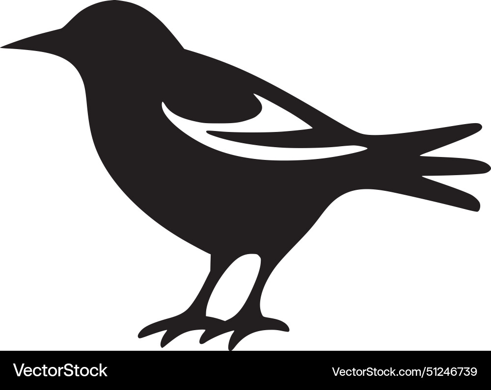 Crow - black and white Royalty Free Vector Image