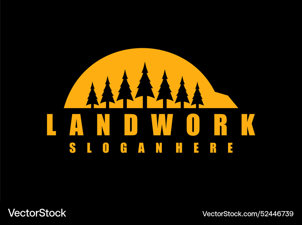 Landwork logo design Royalty Free Vector Image