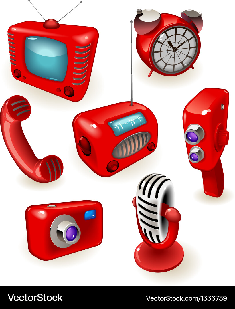 Retro devices Royalty Free Vector Image - VectorStock
