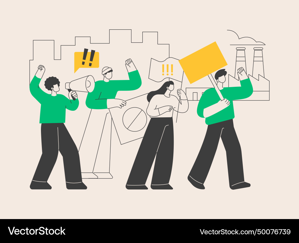 Strike action abstract concept Royalty Free Vector Image