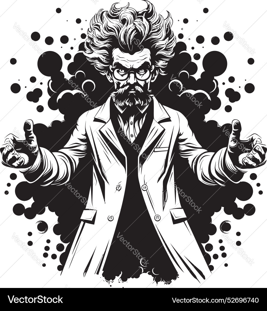 Brainiac breakthrough scientist logo icon theory Vector Image