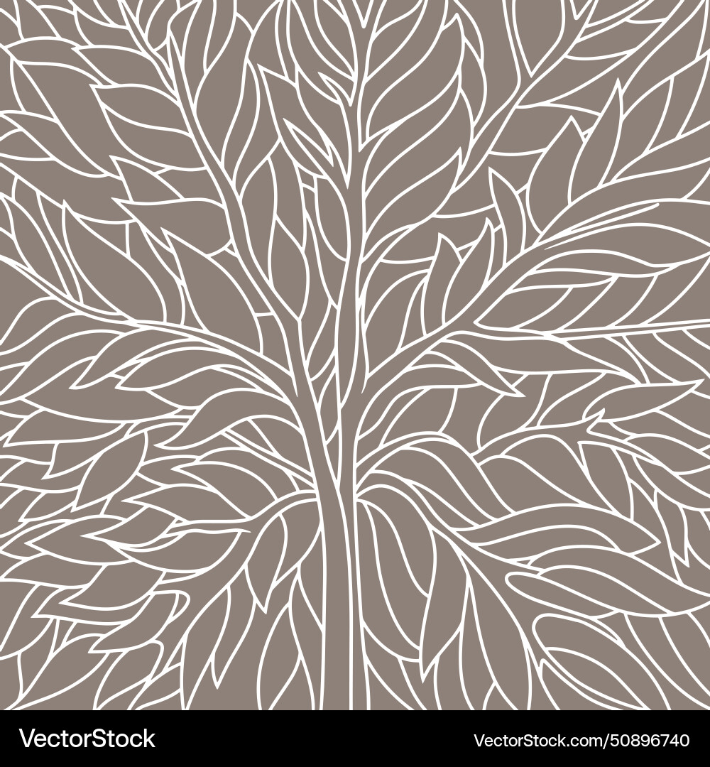 Doodle tree with pattern sketch background Vector Image