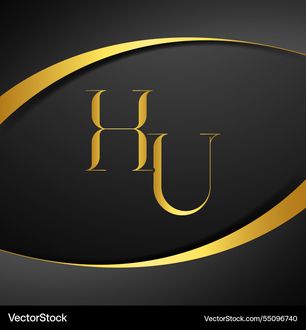 Hu luxury letter logo Royalty Free Vector Image