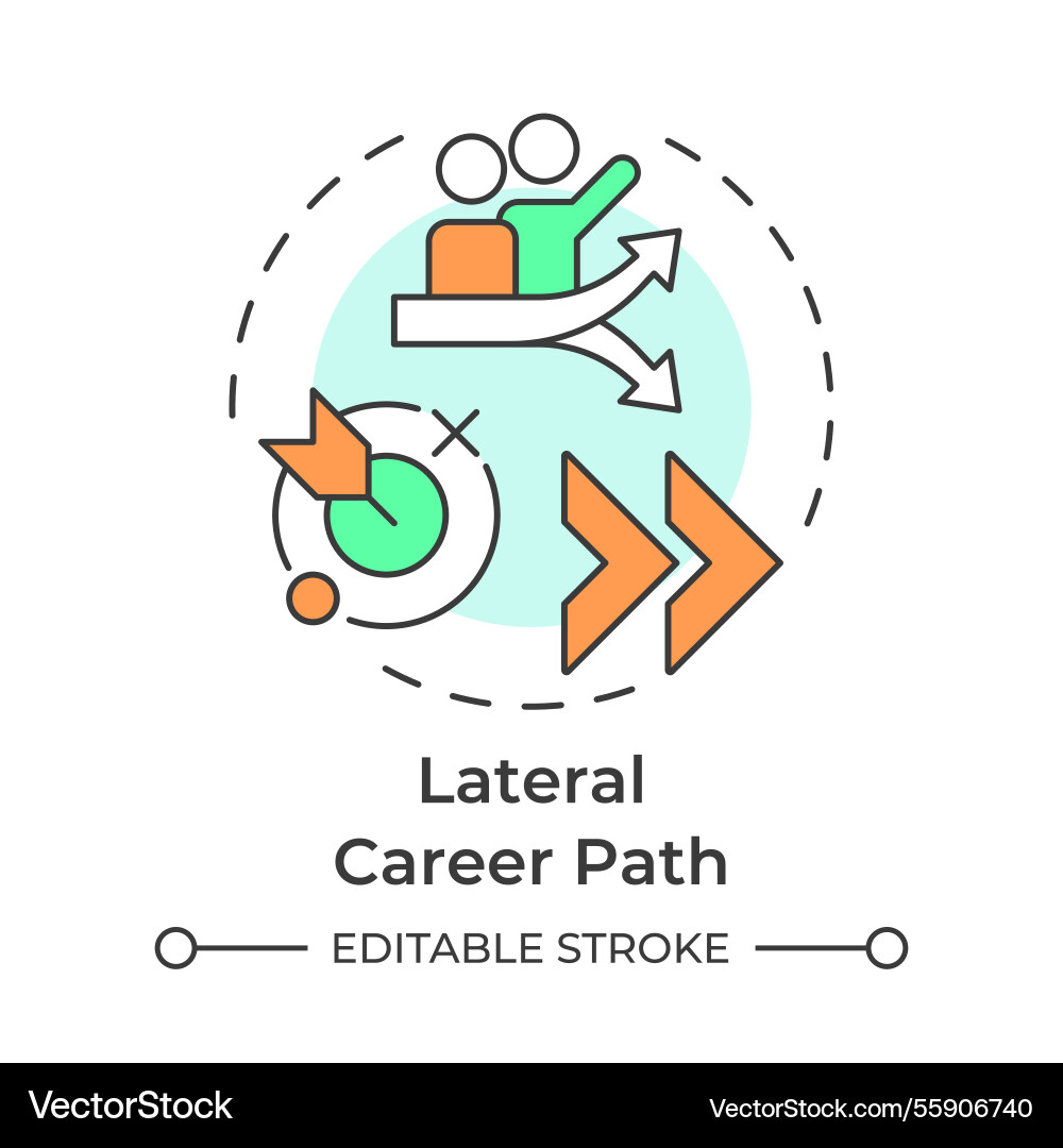 Lateral career path multi color concept icon Vector Image