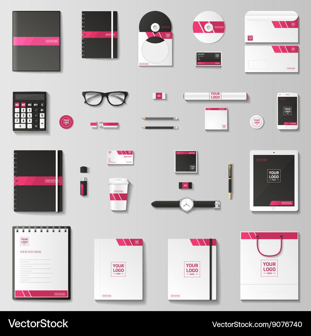 Mock up set Royalty Free Vector Image - VectorStock