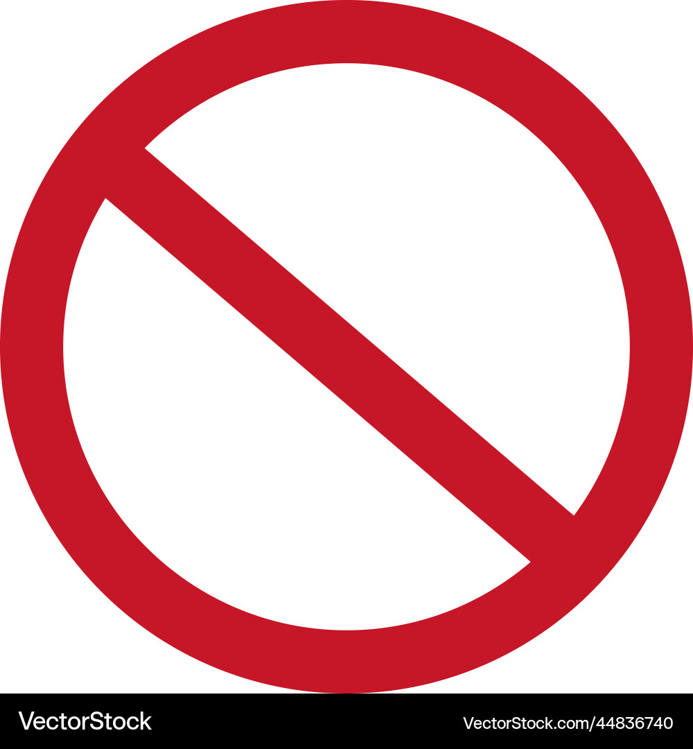 Red forbidden sign no symbol prohibited icon Vector Image