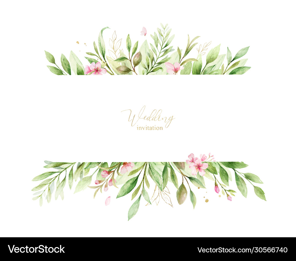 Watercolor Floral Banner Royalty Free Vector Image