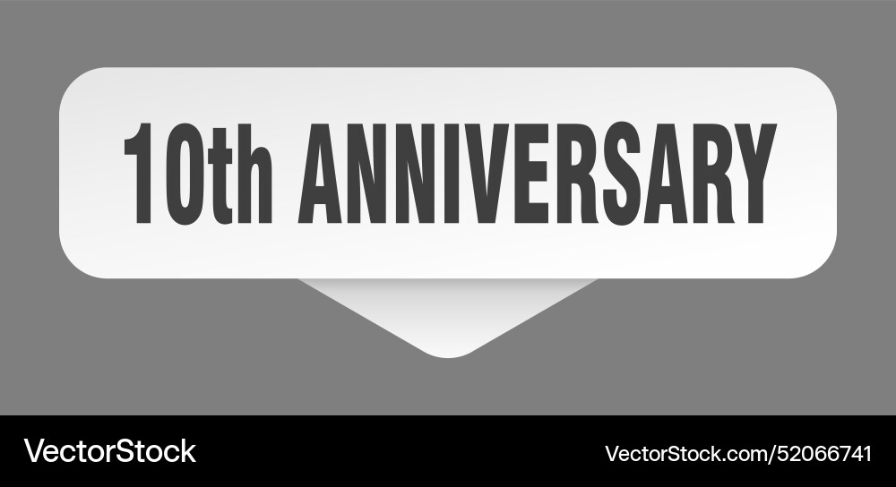 10th anniversary sticker sign Royalty Free Vector Image