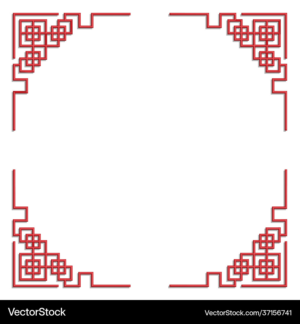3d chinese border frame 38 Royalty Free Vector Image