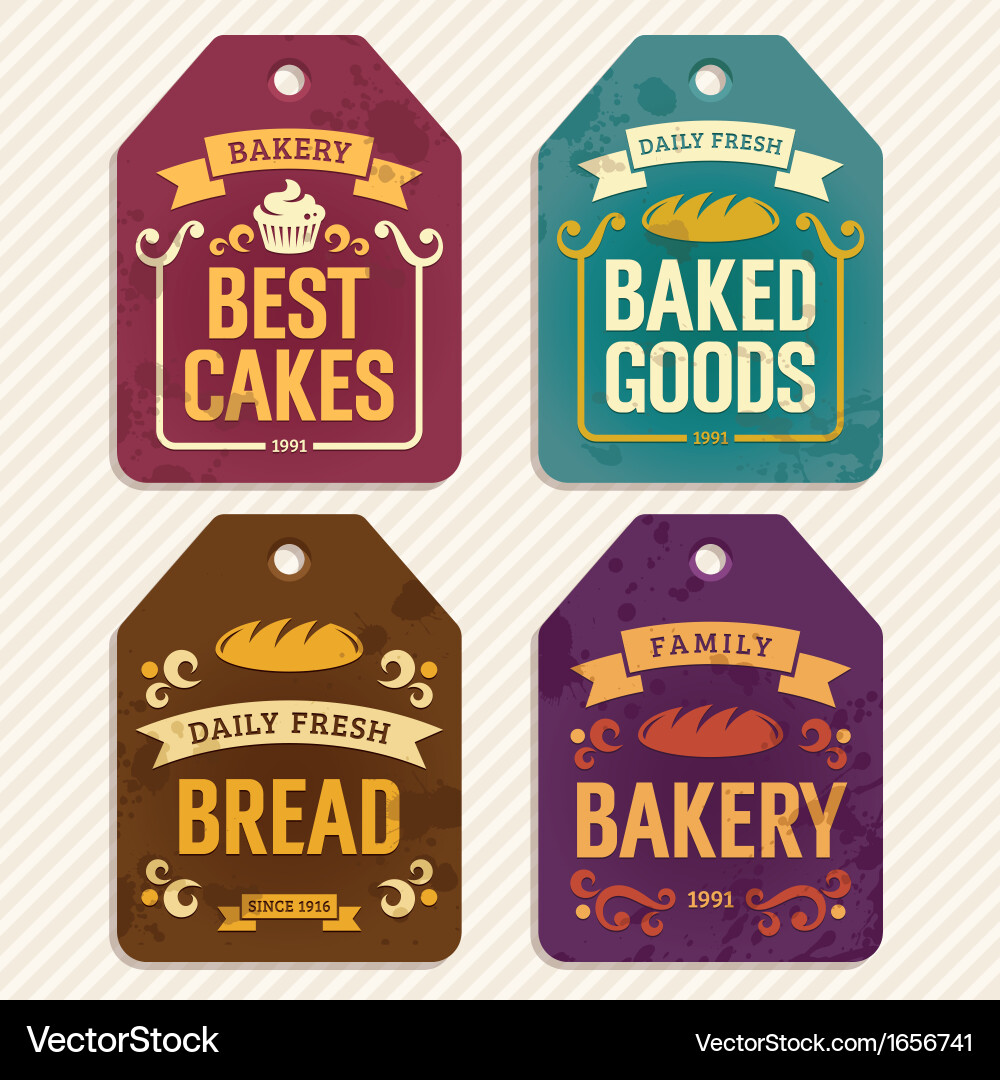 Bakery labels Royalty Free Vector Image - VectorStock