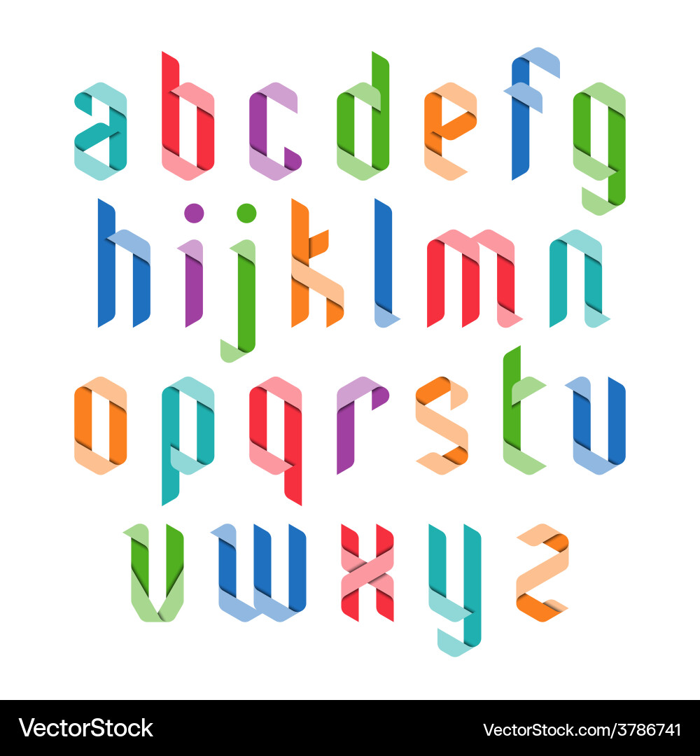 Colorful Ribbon Letterforms Royalty Free Vector Image