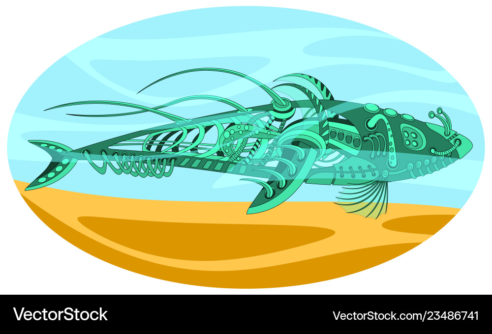 Fantastic floating mechanism Royalty Free Vector Image