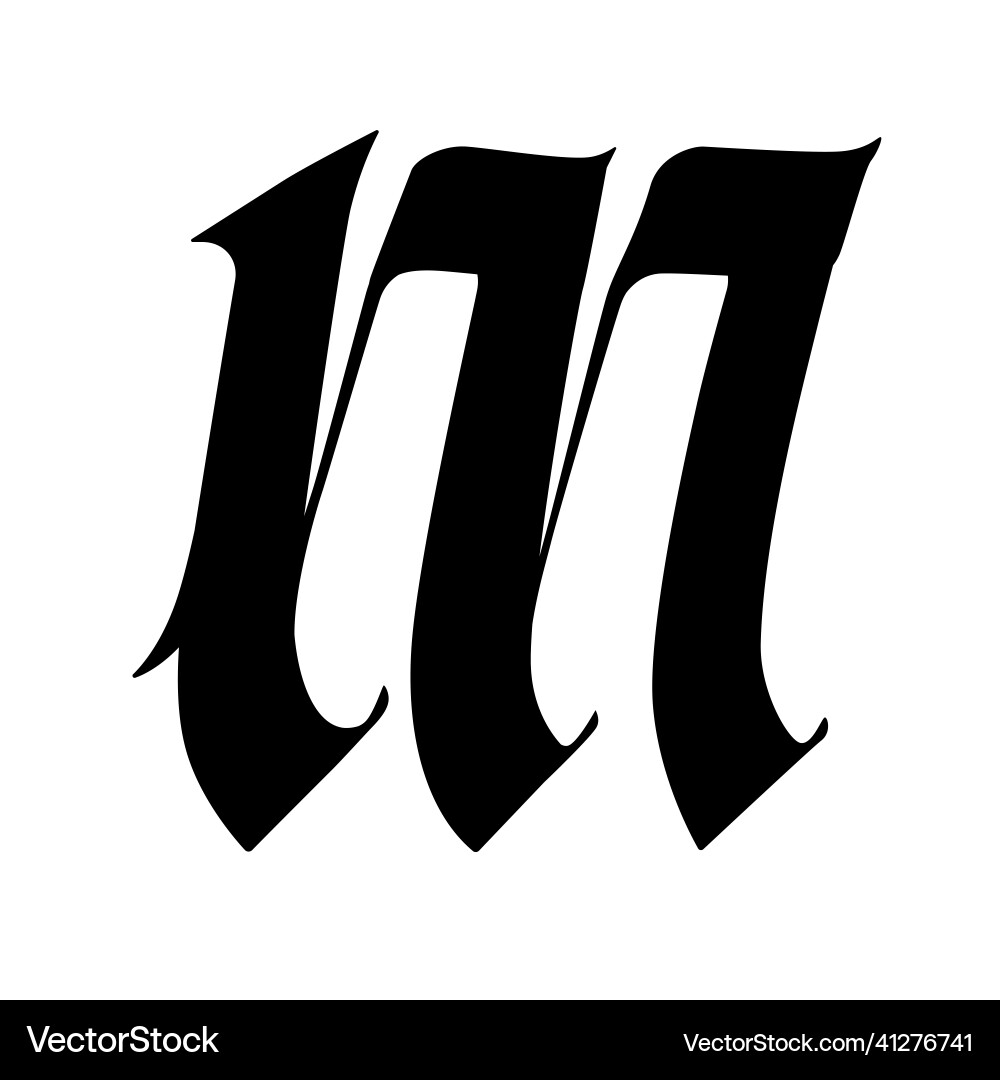 Gothic Letter M Monogram Royalty Free Vector Image