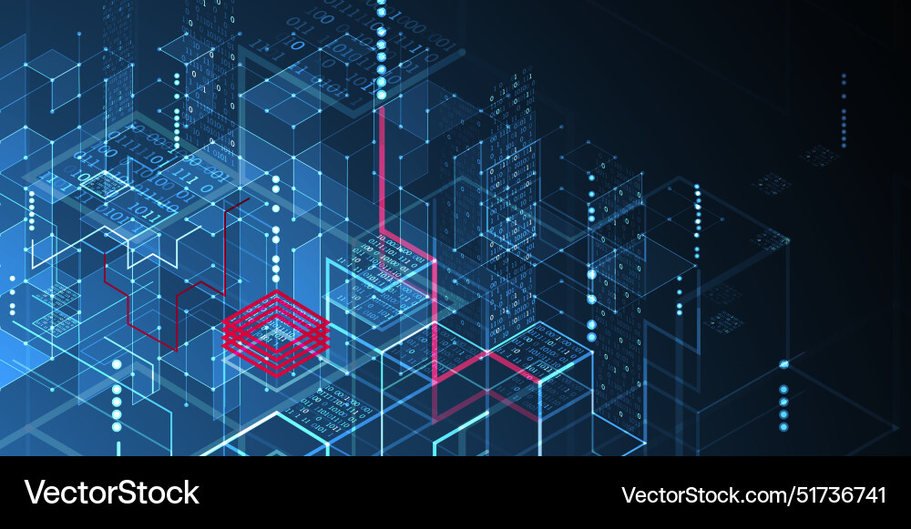 Isometric big data processing concept cloud Vector Image
