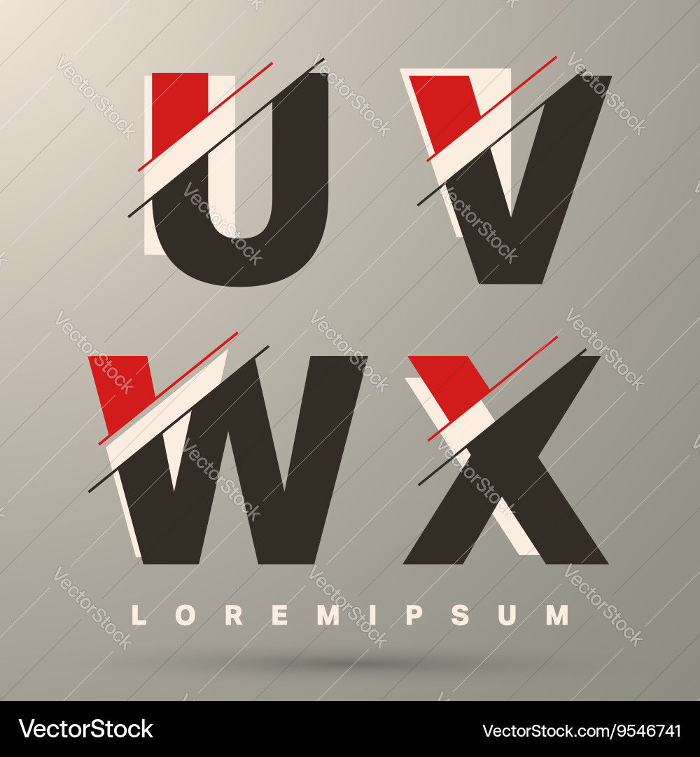 Lettering font template Royalty Free Vector Image