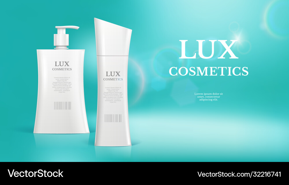 Realistic luxury cosmetic bottles package Vector Image
