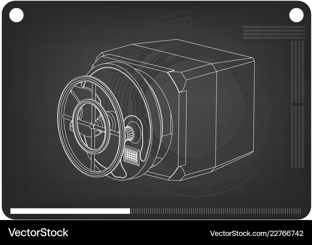 3D Model of a Safe Royalty Free Vector Image - VectorStock
