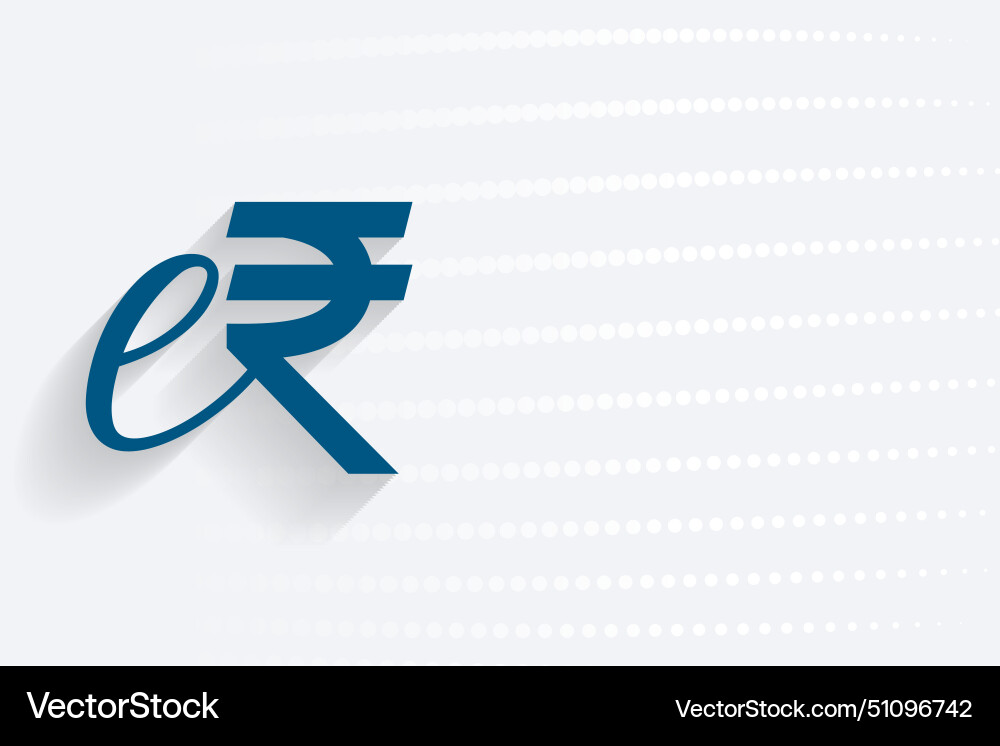 E-rupi erupee symbol on white background design Vector Image
