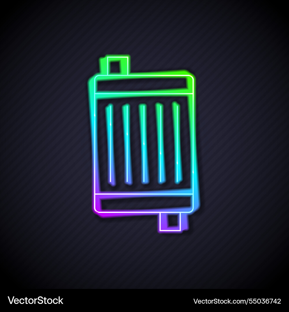 Glowing neon line car radiator cooling system Vector Image