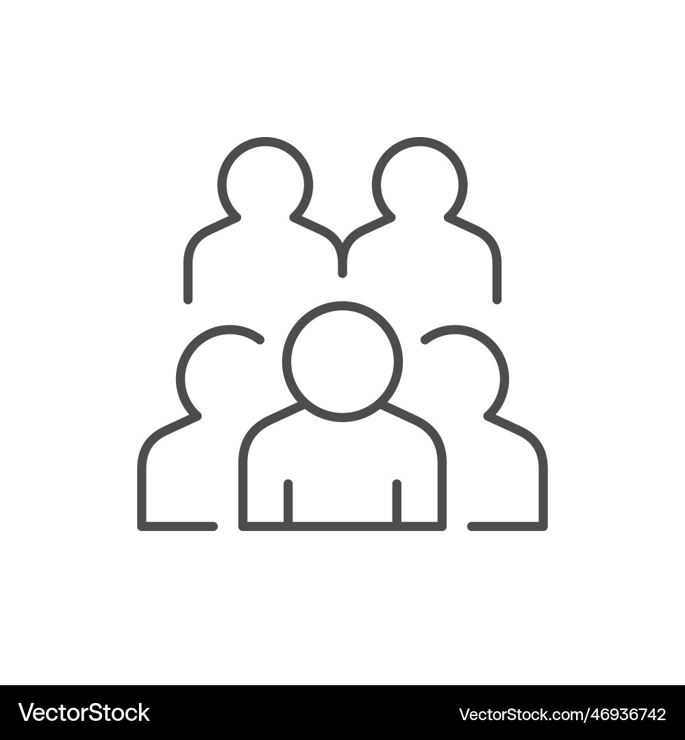 Group of People Outline Icon Royalty Free Vector Image