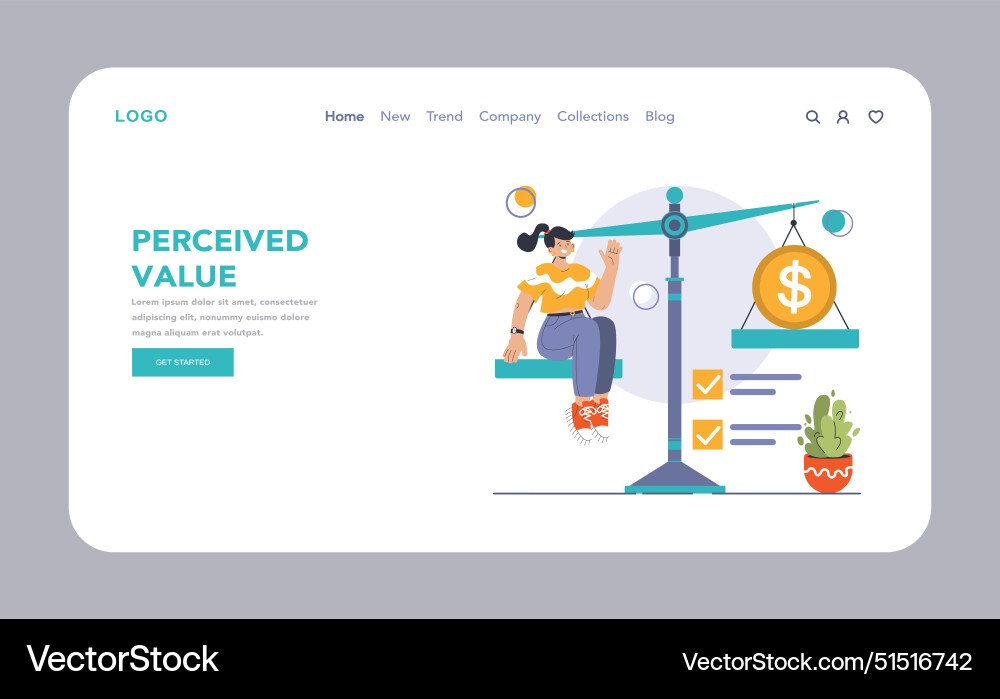 Product differentiation web or landing Royalty Free Vector