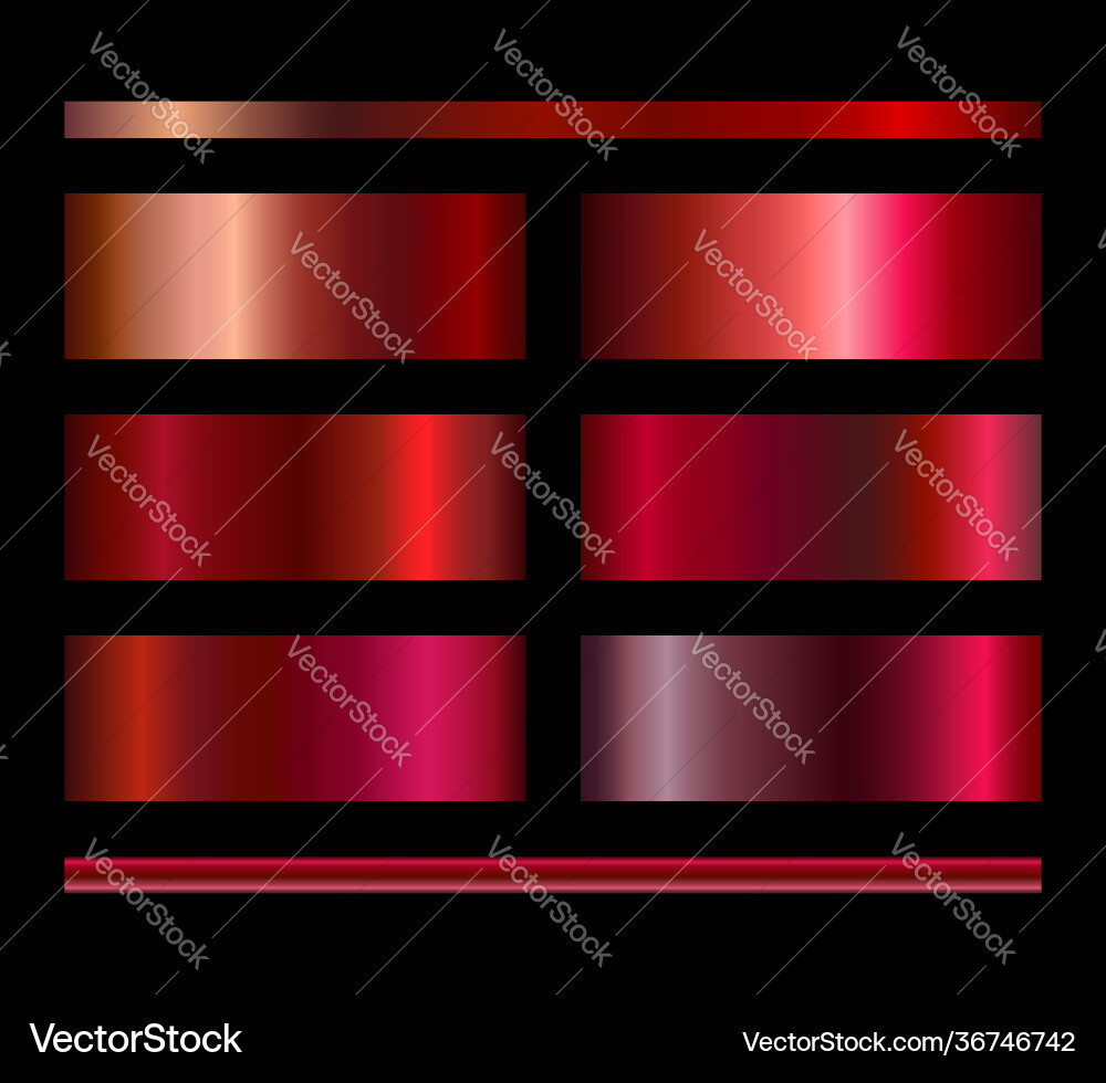 Set gradients in red and pink colors Royalty Free Vector