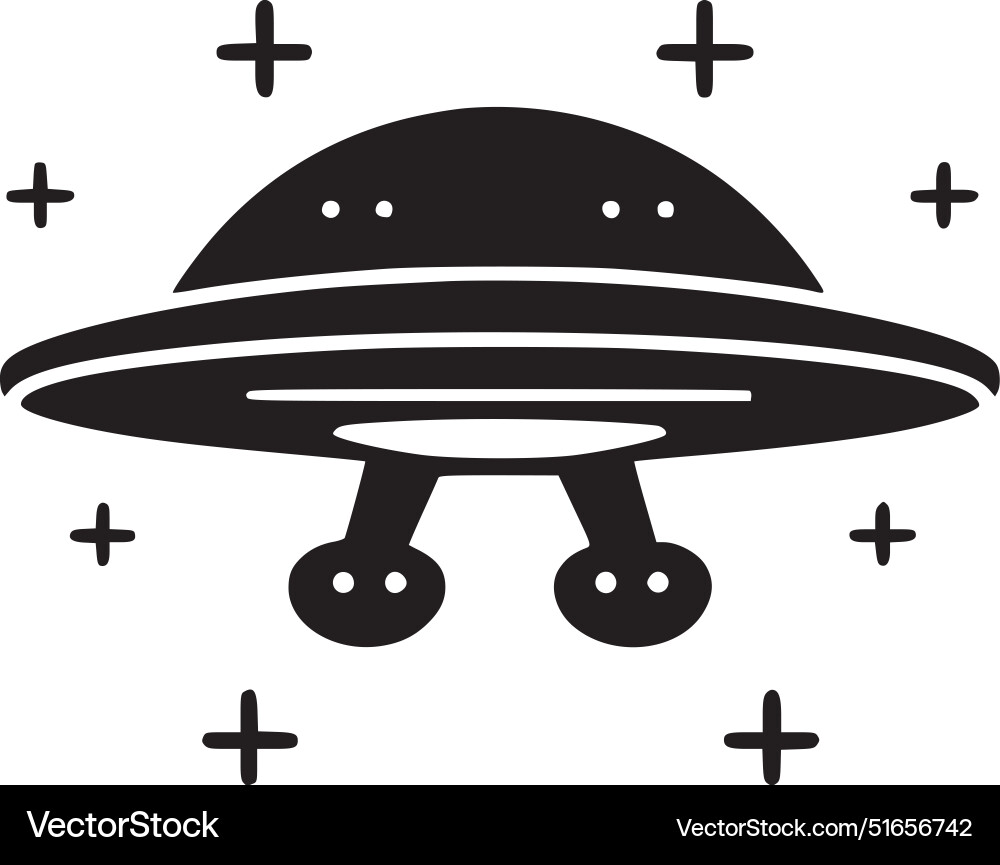 Ufo - black and white isolated icon Royalty Free Vector