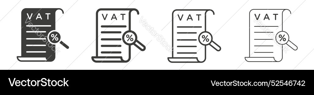 Value added tax vat icon set on white background Vector Image