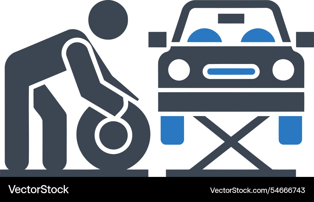Car tire change icon Royalty Free Vector Image