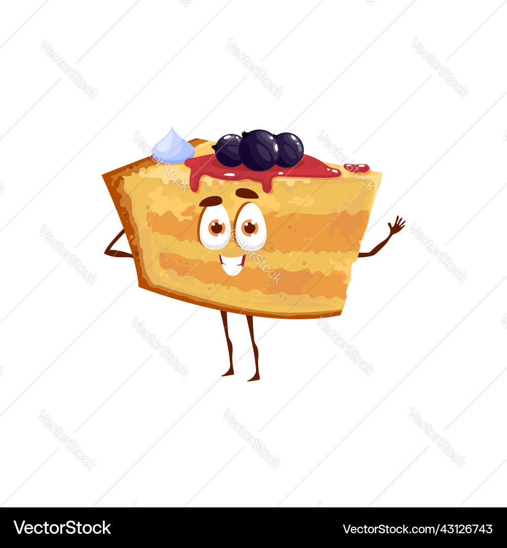 Cartoon funny cheesecake dessert character Vector Image