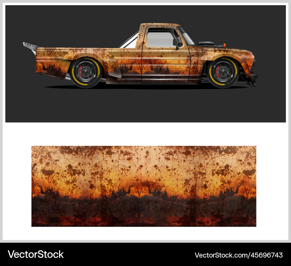 Dirty Metal Car Wrap Royalty Free Vector Image