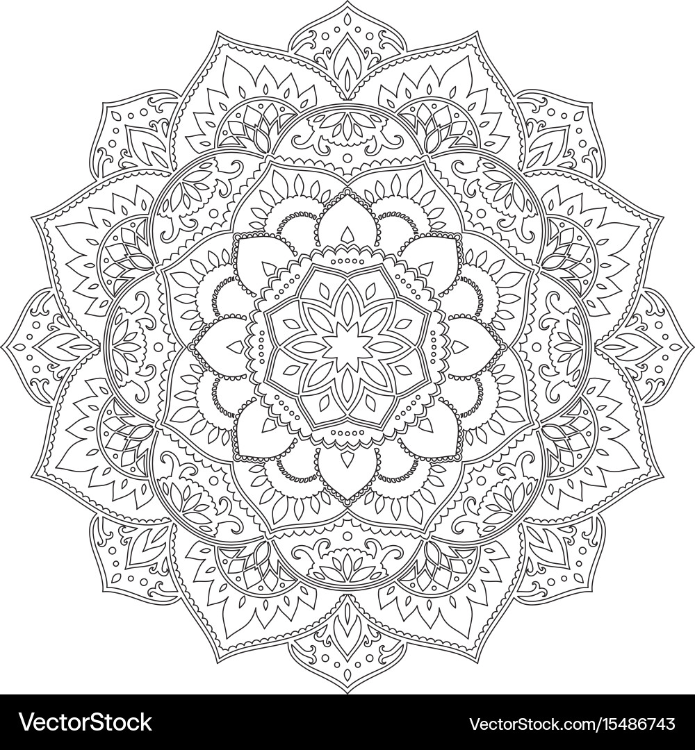 Mandala round pattern Royalty Free Vector Image