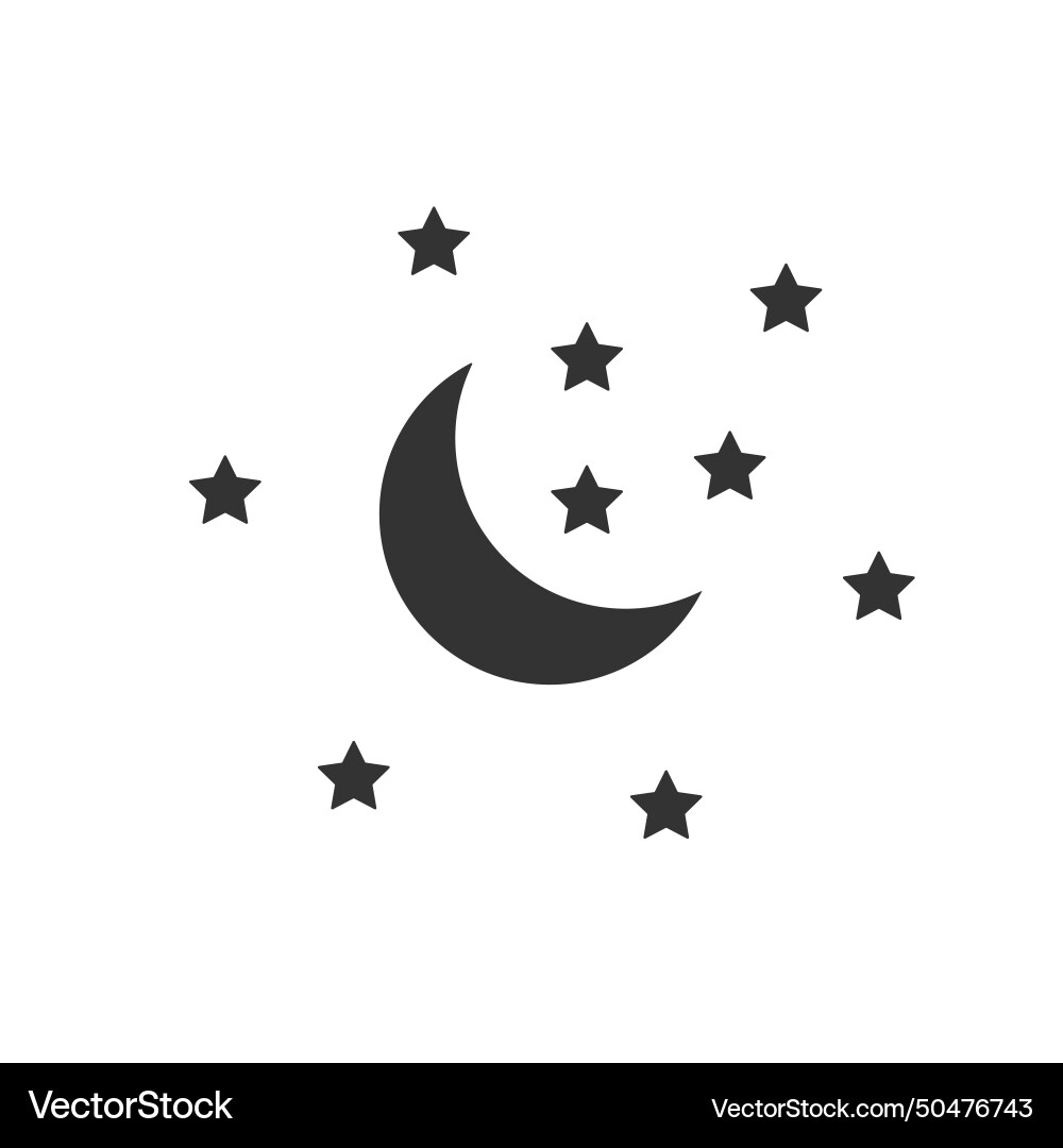 Moon and stars night isolated Royalty Free Vector Image