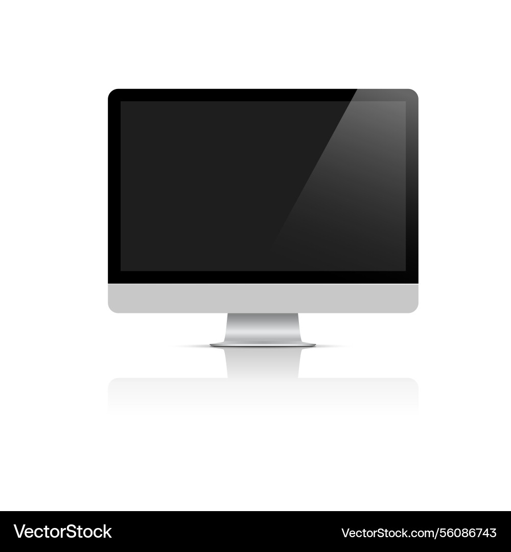 Realistic monitor with black screen Royalty Free Vector
