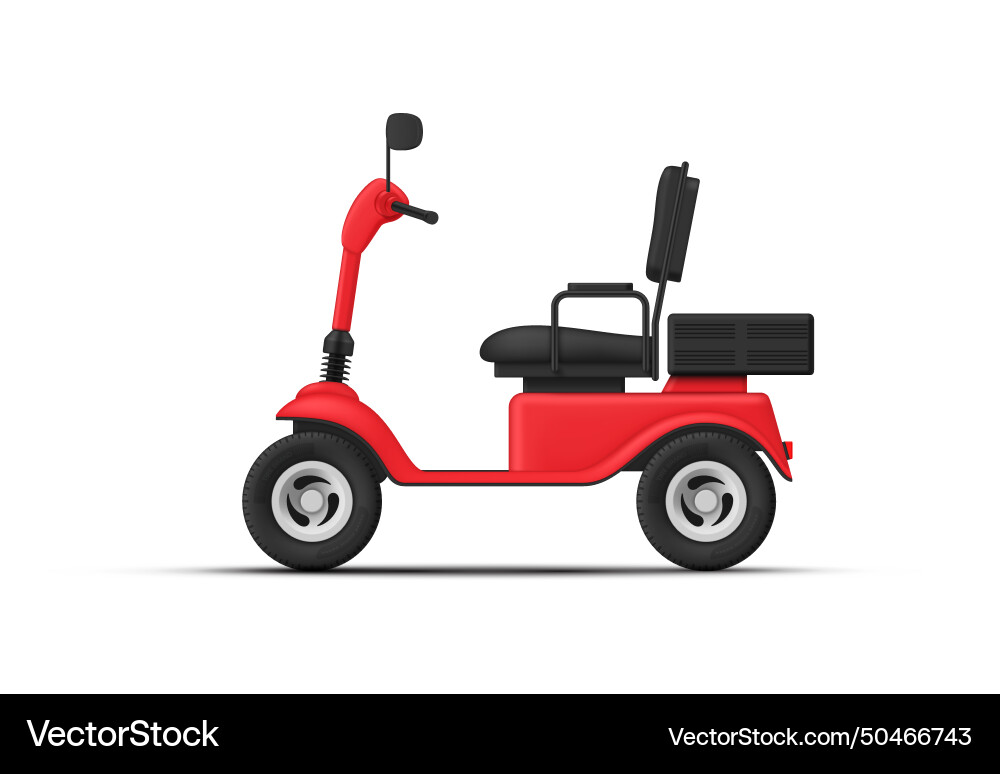 Red Electric Mobility Scooter Royalty Free Vector Image