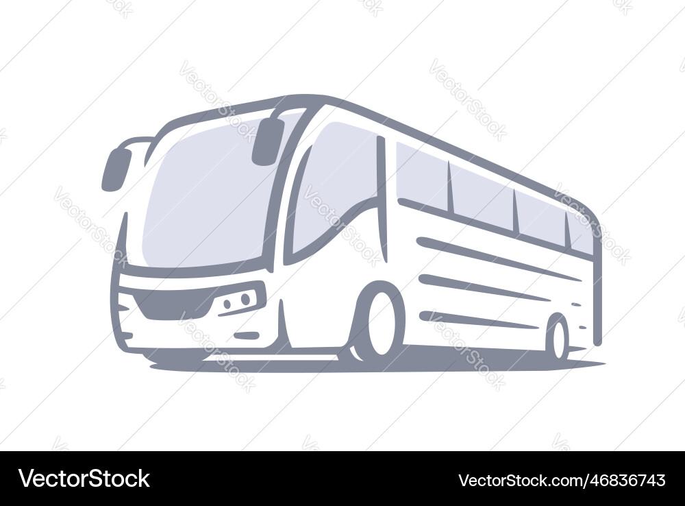 Travel bus logo template on white Royalty Free Vector Image