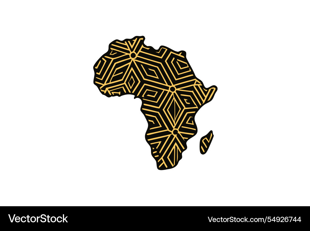 African continent silhouette with intricate Vector Image