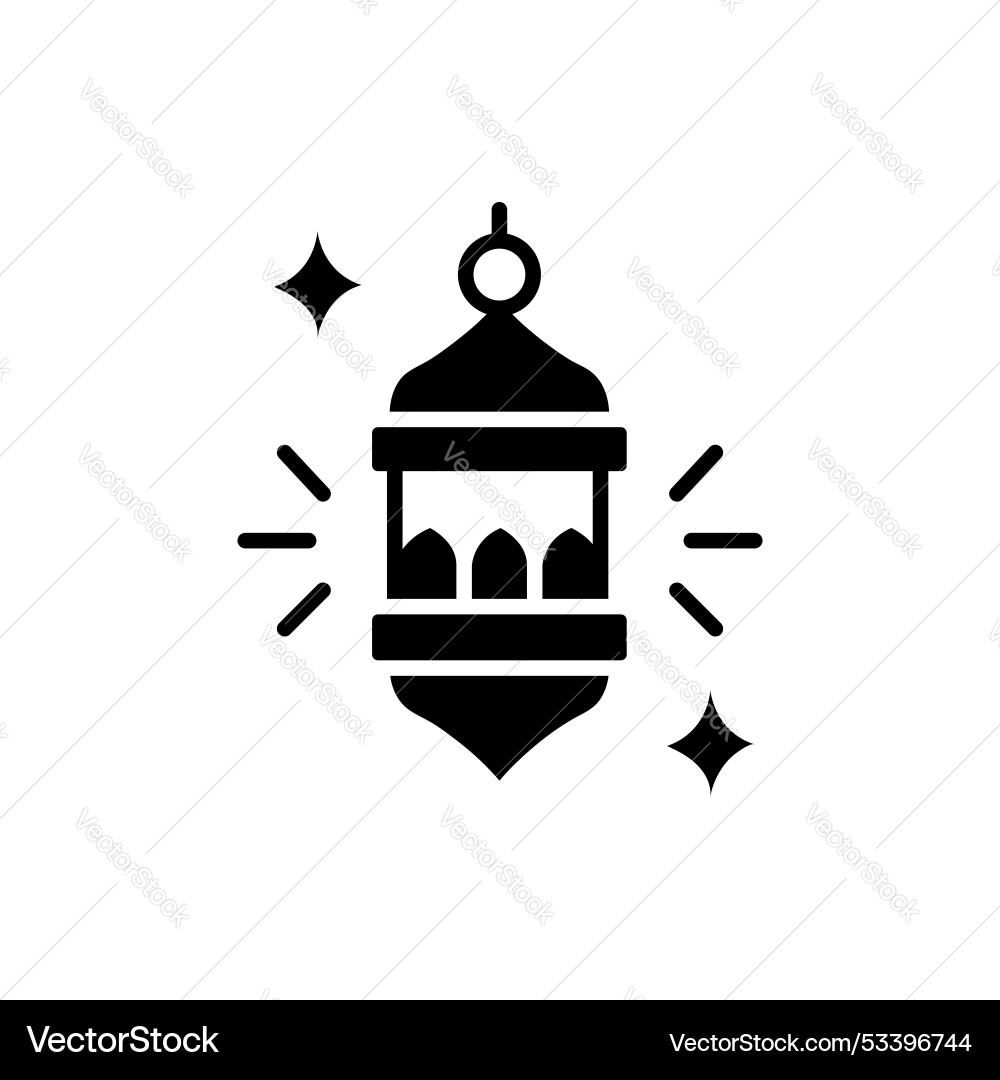 Arabic lamp line icon isolated on white background