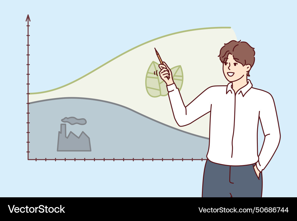 Business man and graph with benefits switching Vector Image Business man and graph with benefits switching Vector Image