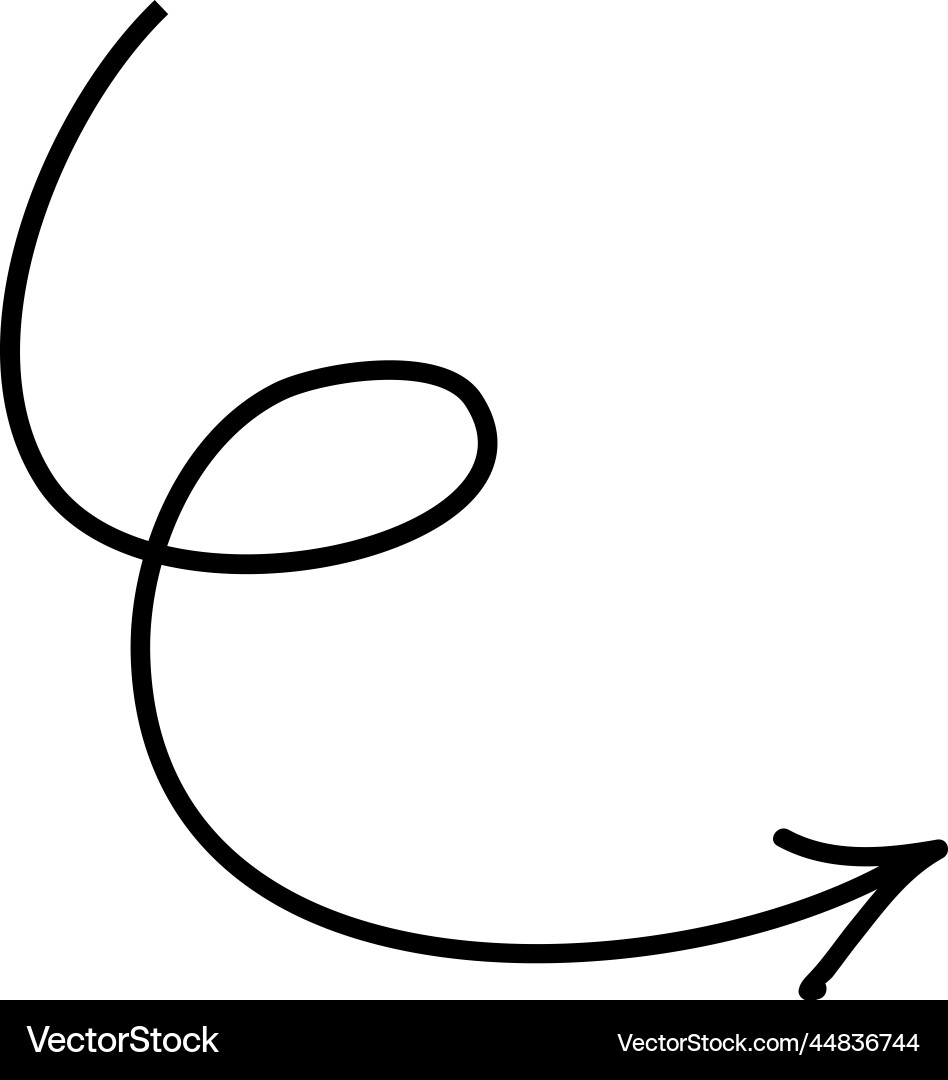 Flipping arrow doodle hand drawn stroke symbol Vector Image