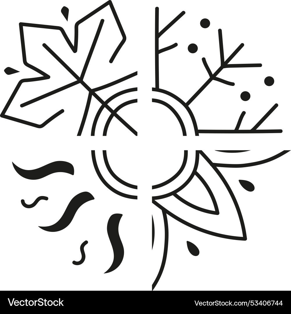 Four seasons summer winter spring fall sign Vector Image