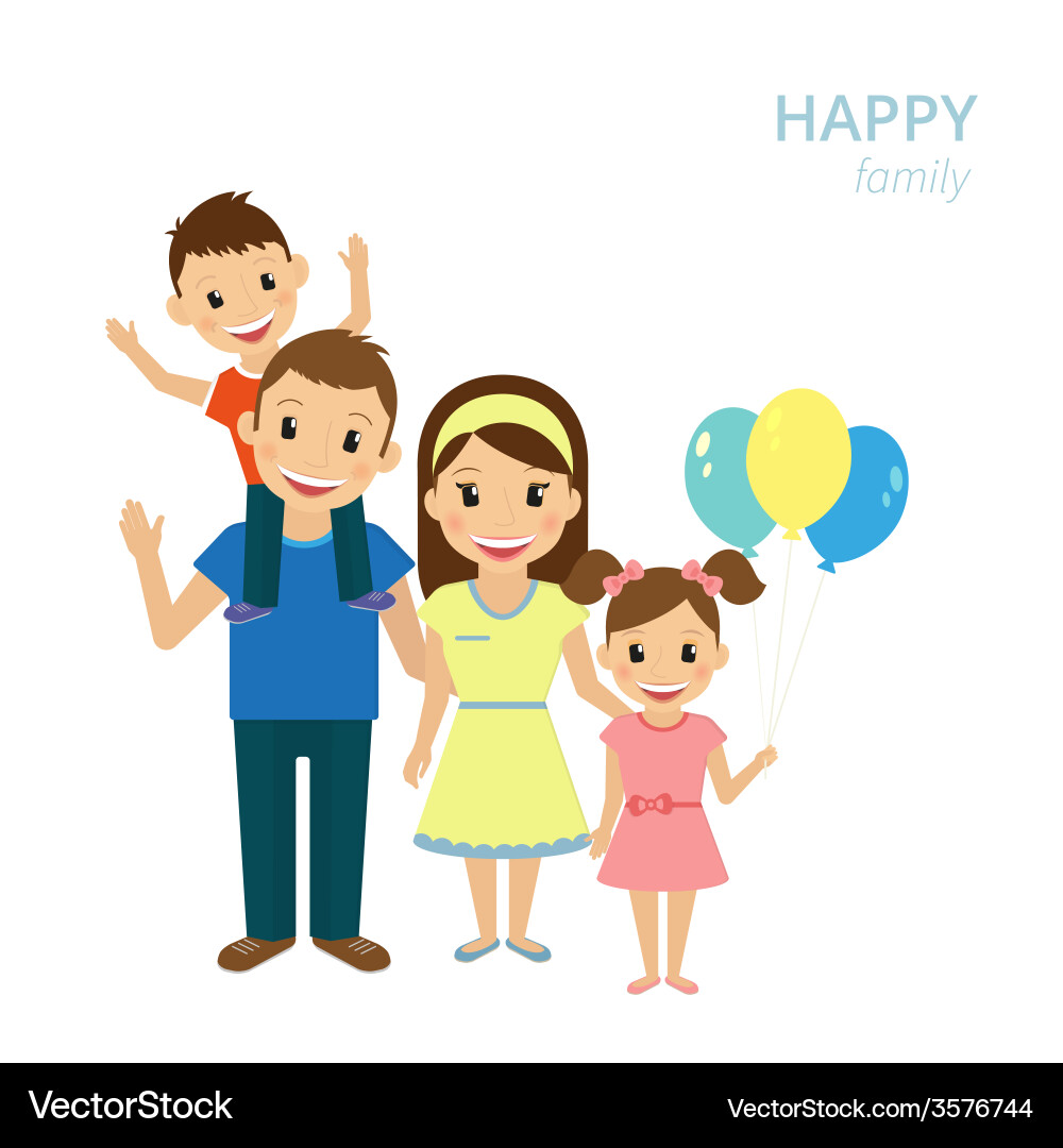 Happy family Royalty Free Vector Image - VectorStock