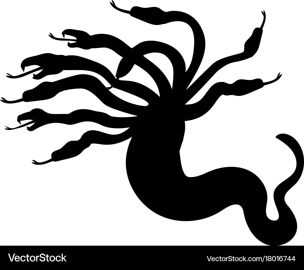 Hydra silhouette ancient mythology fantasy Vector Image