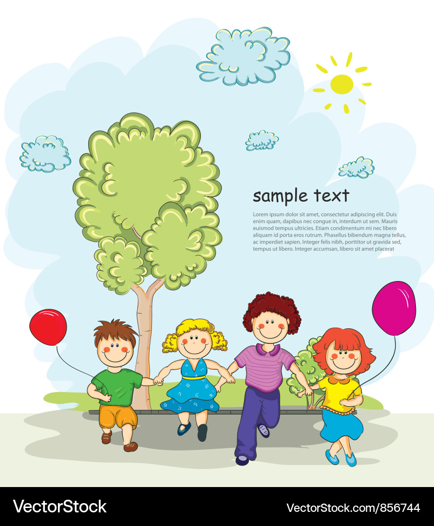 Kids playing Royalty Free Vector Image - VectorStock