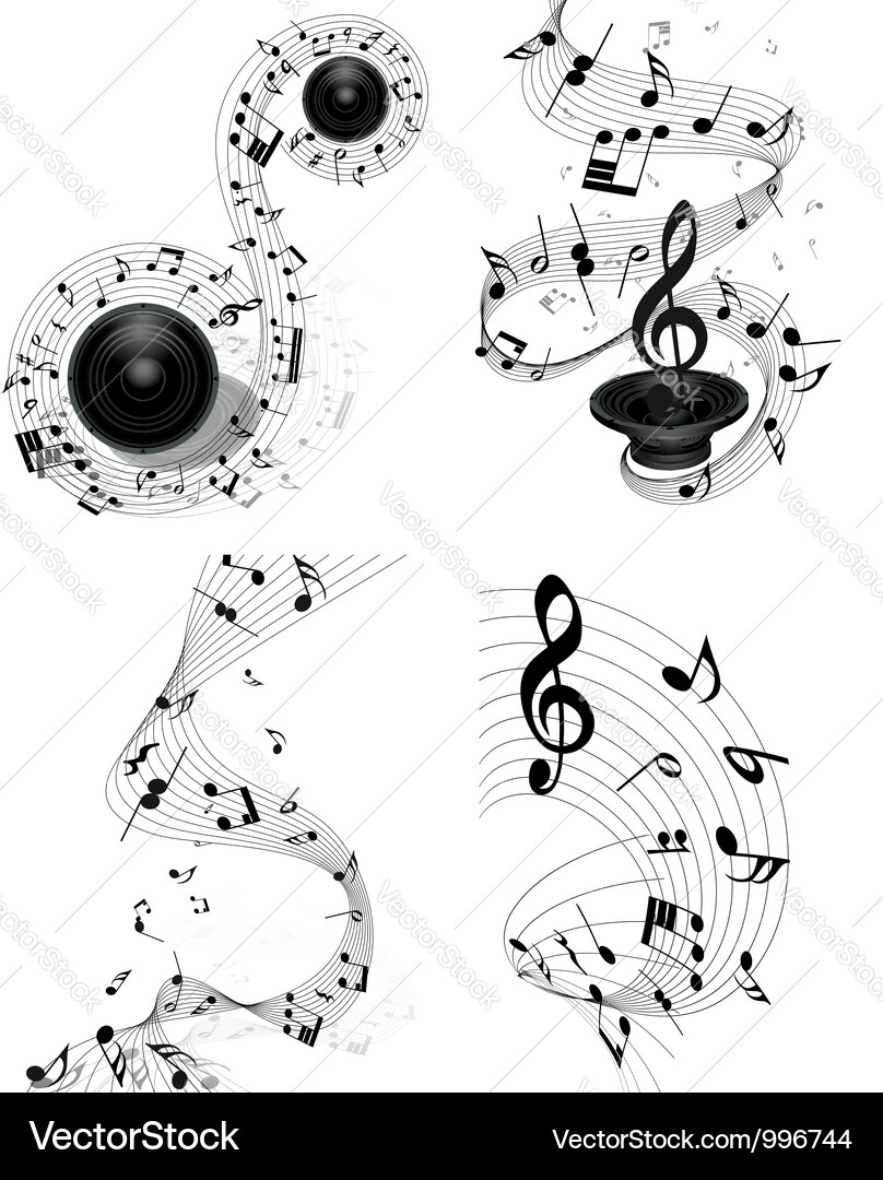Musical Note Swirls Royalty Free Vector Image - VectorStock