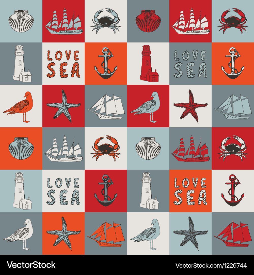 Nautical Sea Background Royalty Free Vector Image