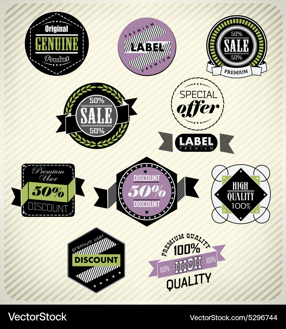 Set of vintage retro labels Royalty Free Vector Image